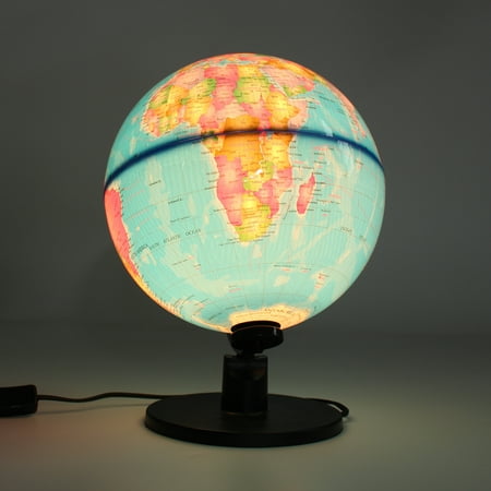 25cm LED World Map Globe Night Light Illuminated Lamp Desk Table Decor ...