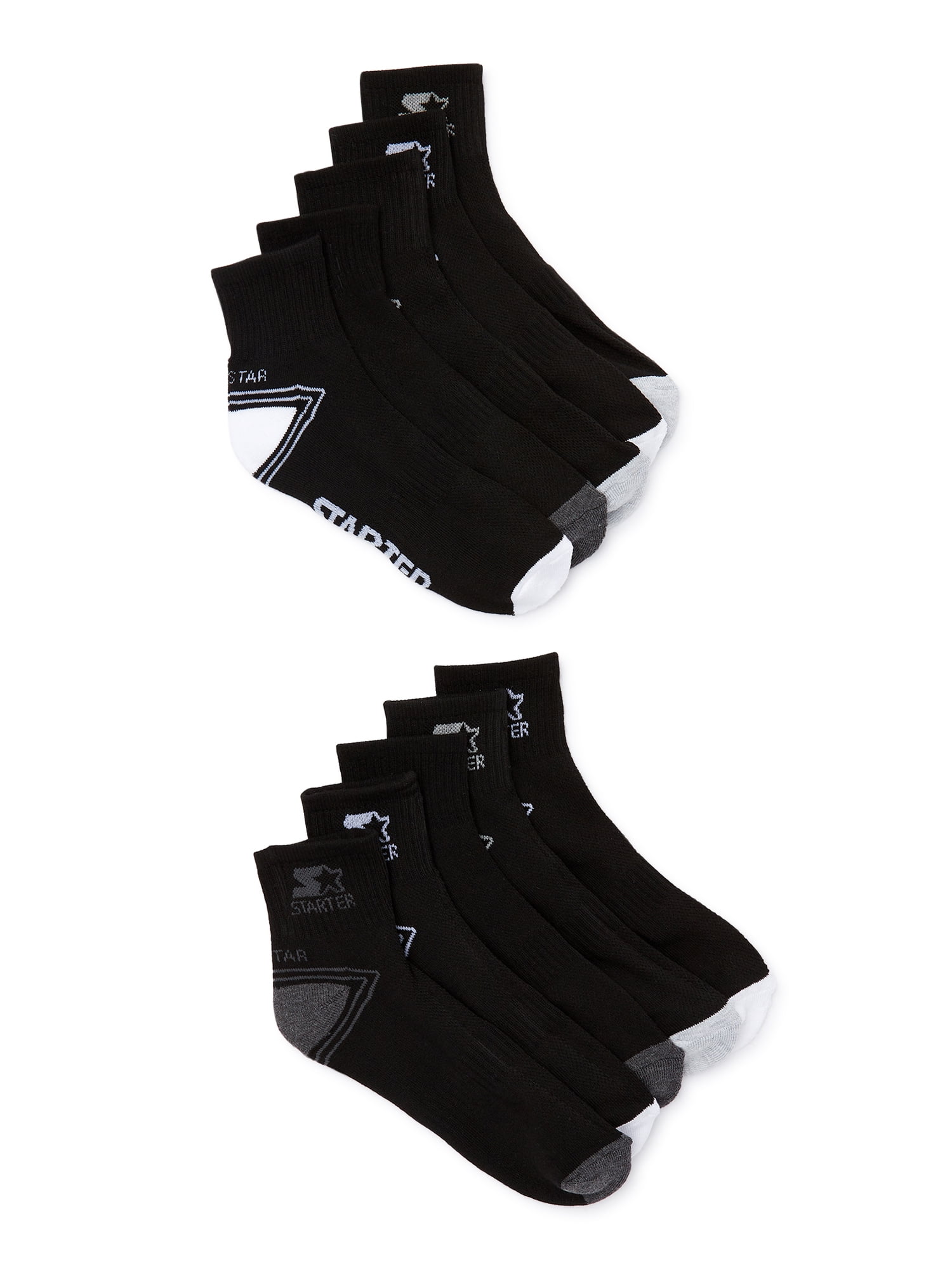 Starter Men's Two Stripe Heel Quarter Socks, 10-Pack - Walmart.com