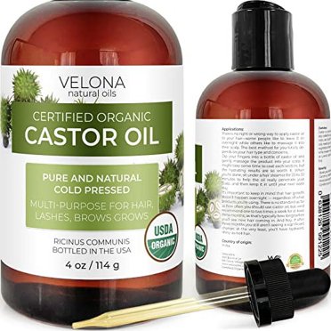 Castor Oil, Organic. 2 oz Dropper Bottle. Natural Hair Treatment Oil ...