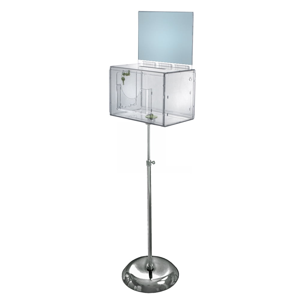 206325-CLR Extra Large Clear Suggestion Box on Adjustable Pedestal ... 206325-CLR Extra Large Clear Suggestion Box on Adjustable Pedestal ...