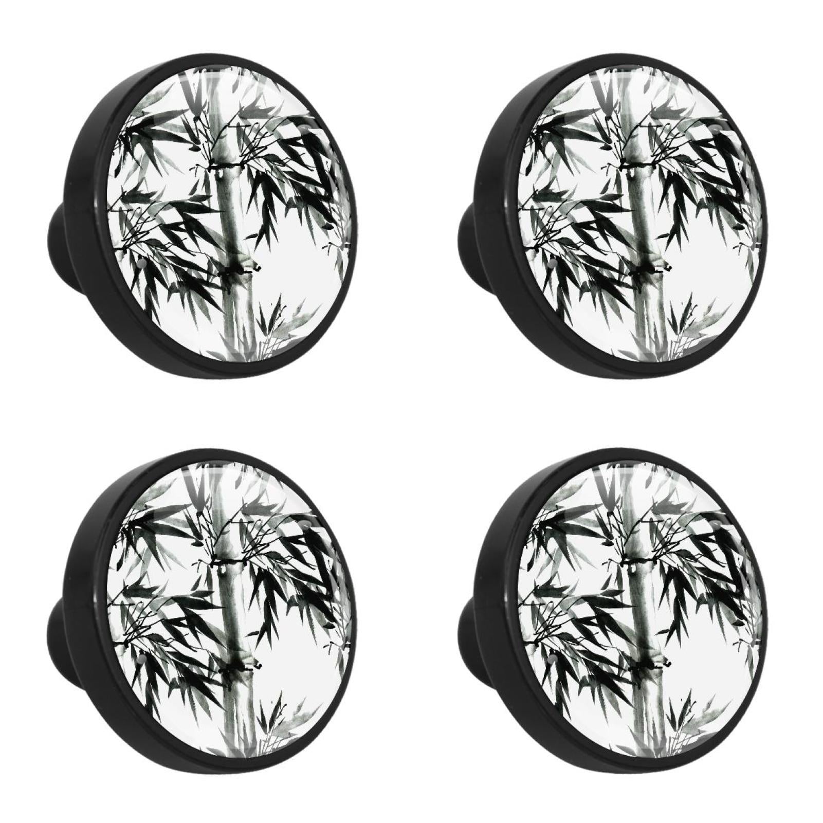 4 Pcs Bamboo Leaves Knobs for Kitchen Cabinet Cupboard Dresser Bookcase ...