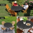 Black Burlap Texture Round Tablecloth for 55-60 Inch Tables, Fitted ...