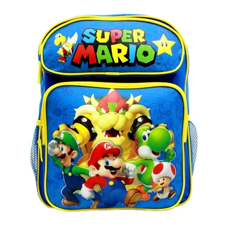 Super Mario - Medium Backpack - Nintendo - Super Mario Group Blue 14 ...