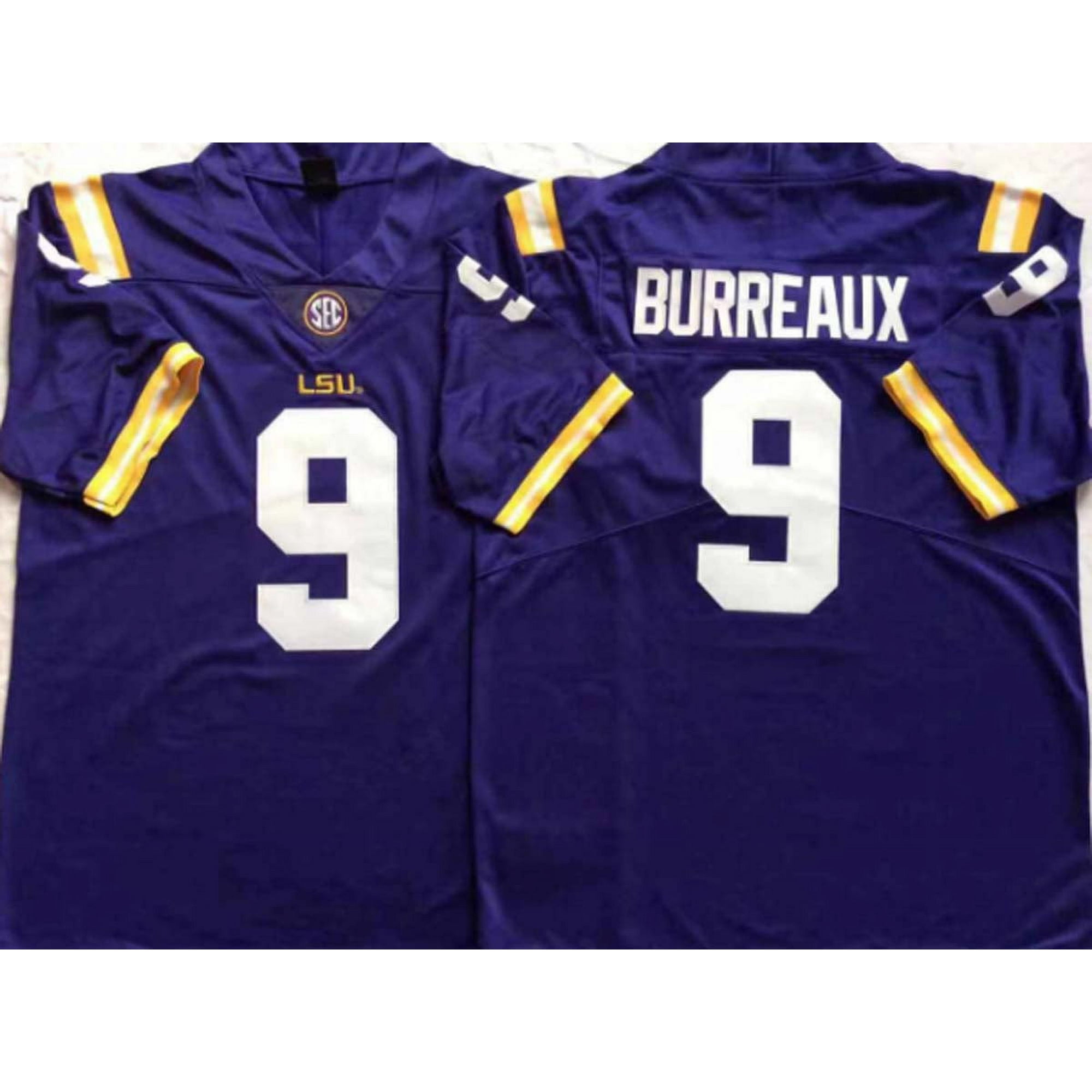 Click here for Mens Lsu Tigers Purple #9 Burreaux College Footbal... prices