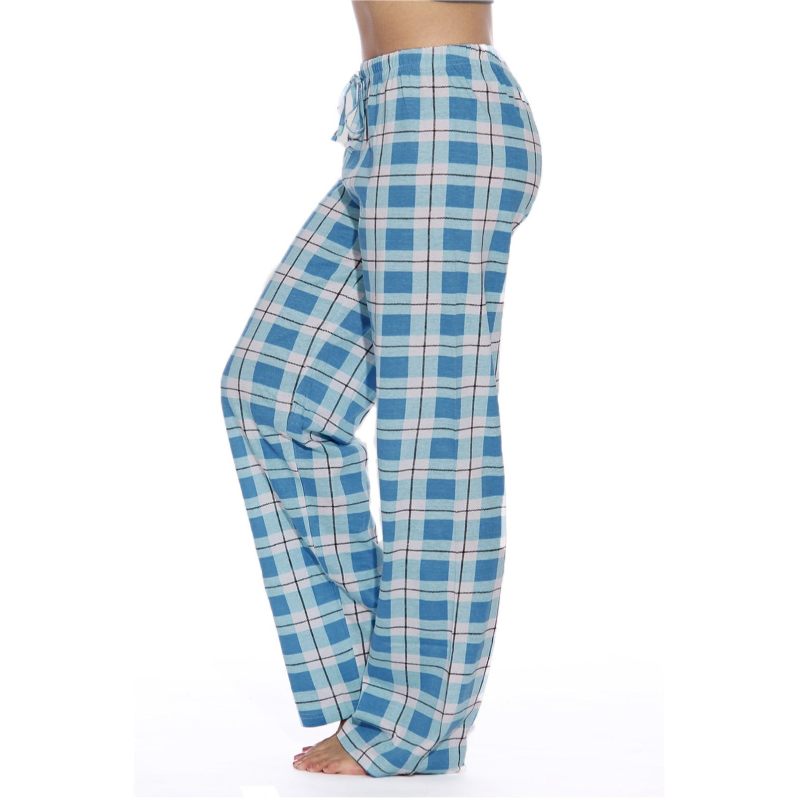 OKBOP Fuzzy Pajama Pants,Home Casual Loose Plaid Trousers Sleep ...