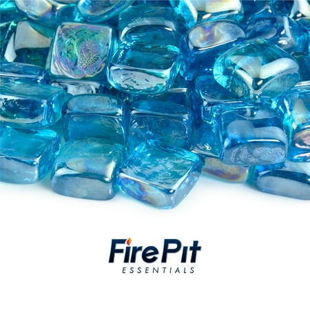 Tahitian Blue Fire Pit Glass Cubes | 1", 10 lbs - Walmart.com