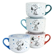 Peanuts Gentle Reminders Stoneware 4 Piece 21oz Mug Set in Assorted ...