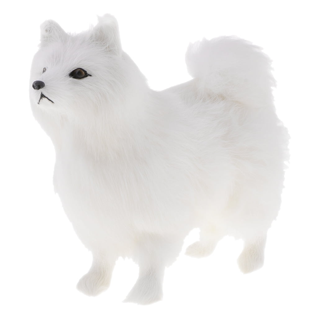 Realistic White Standing Dog Animal Model Figures Photography Prop Home ...