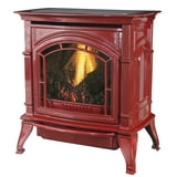 31,000 BTU Vent Free Propane Stove Red Enameled Porcelain Cast Iron ...