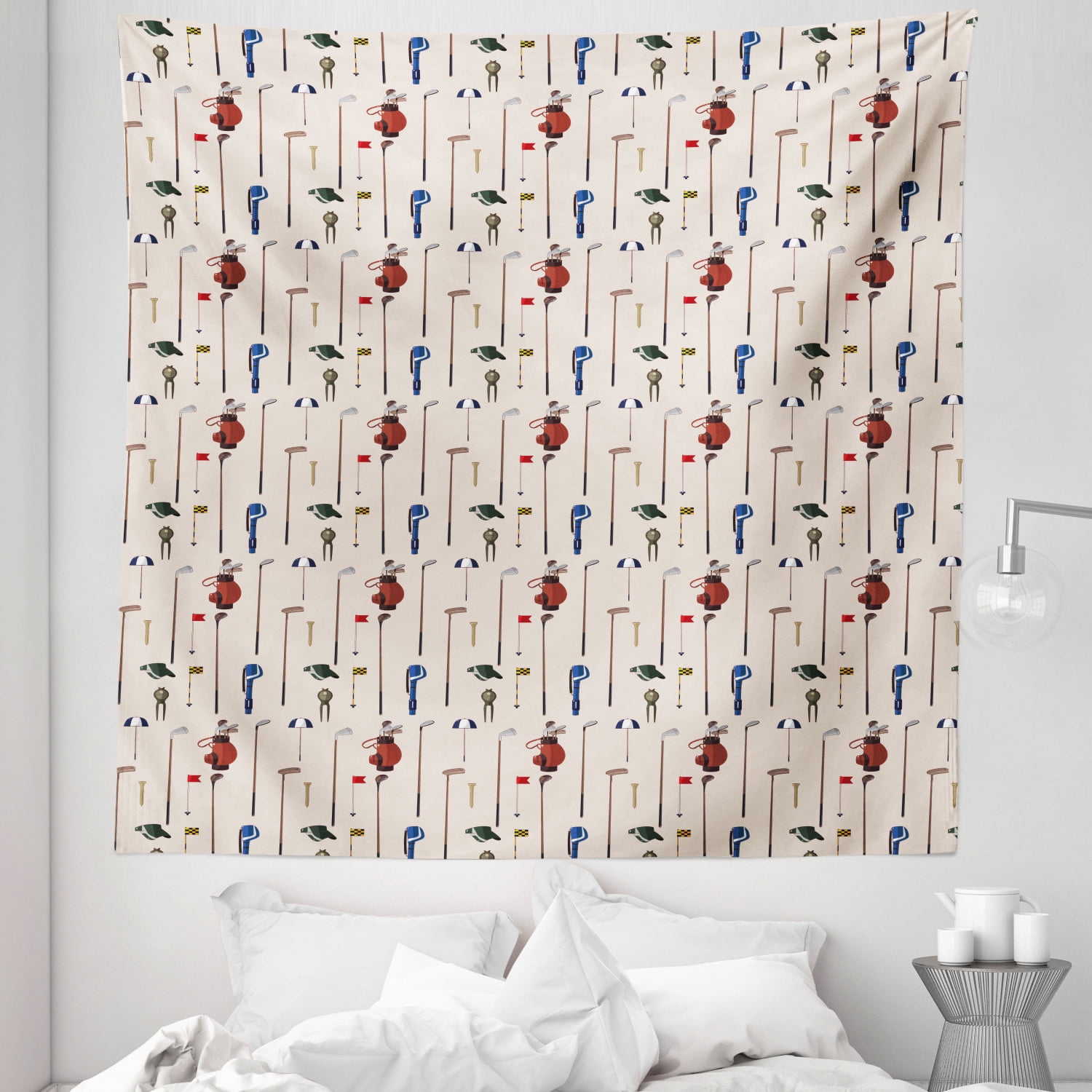 Golf Tapestry, Club and Ball Sport Theme Equipment Stroke Play Golfer ...