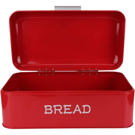 European Style Red Bread Box for Kitchen Counter - Food Storage ...
