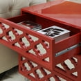 Furniture of America Polly End Table with 3 Drawers, Red - Walmart.com
