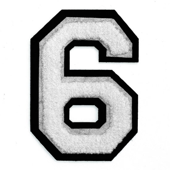 Chenille Stitch Varsity Iron-On Patch by pc, 4-1/2", White/Black, TR ...