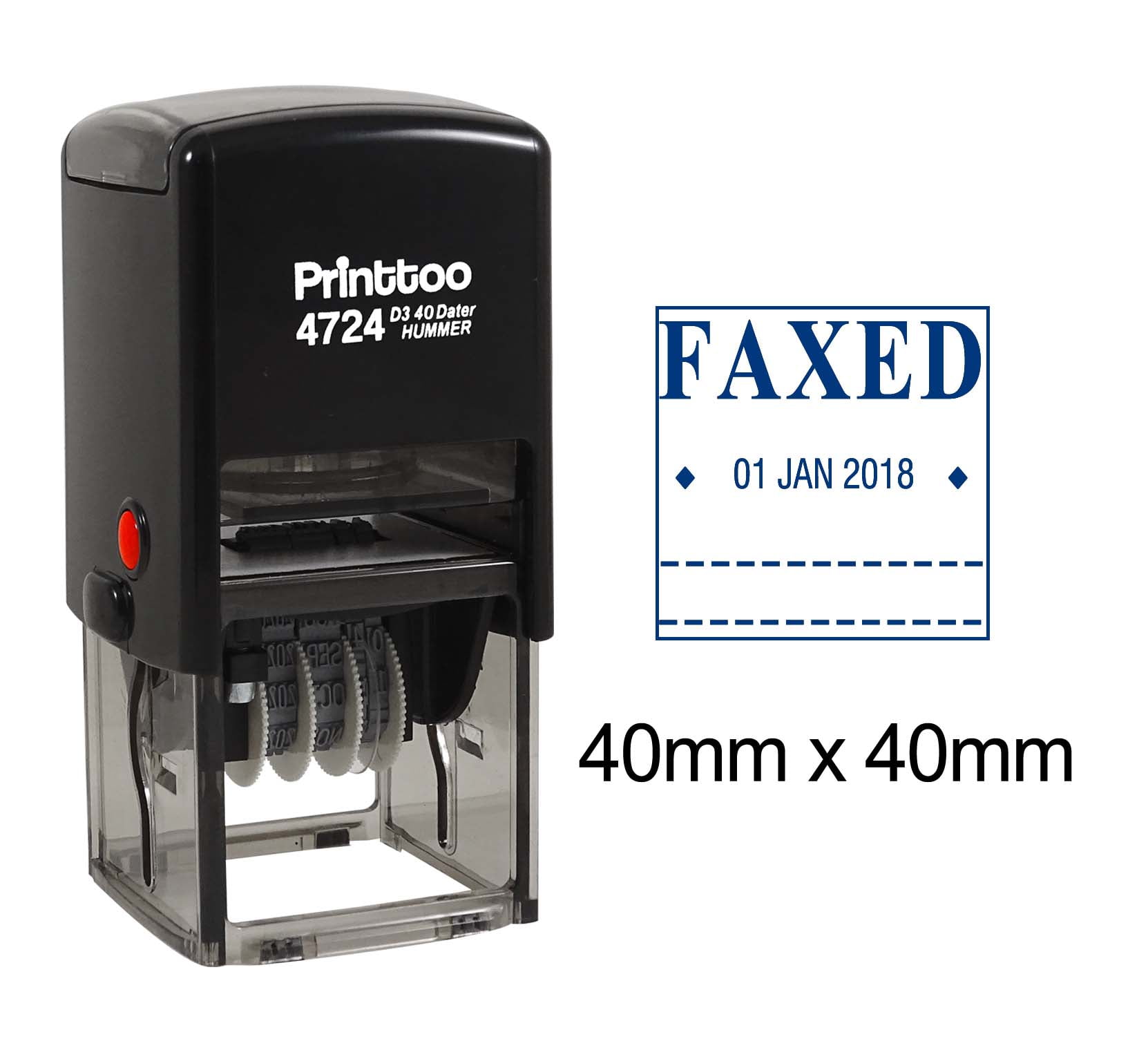 Printtoo Office Stationery Document Dater Stamp With Faxed Text Self ...
