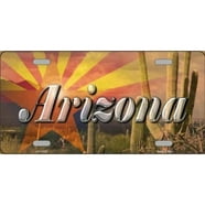 Cowboy Arizona Scenic Background Metal License Plate - Walmart.com