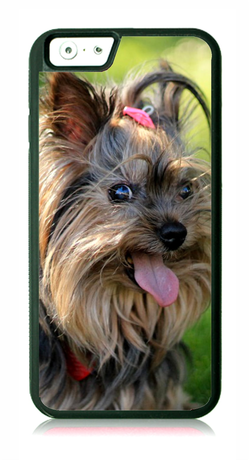 Yorkie Yorkshire Terrier Puppy Black Rubber Case for the Apple iPhone 7 ...