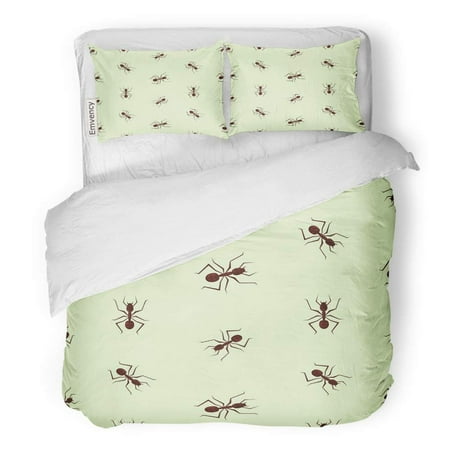 RYLABLUE 3 Piece Bedding Set Bug with Small Ants on Green Way Antenna ...