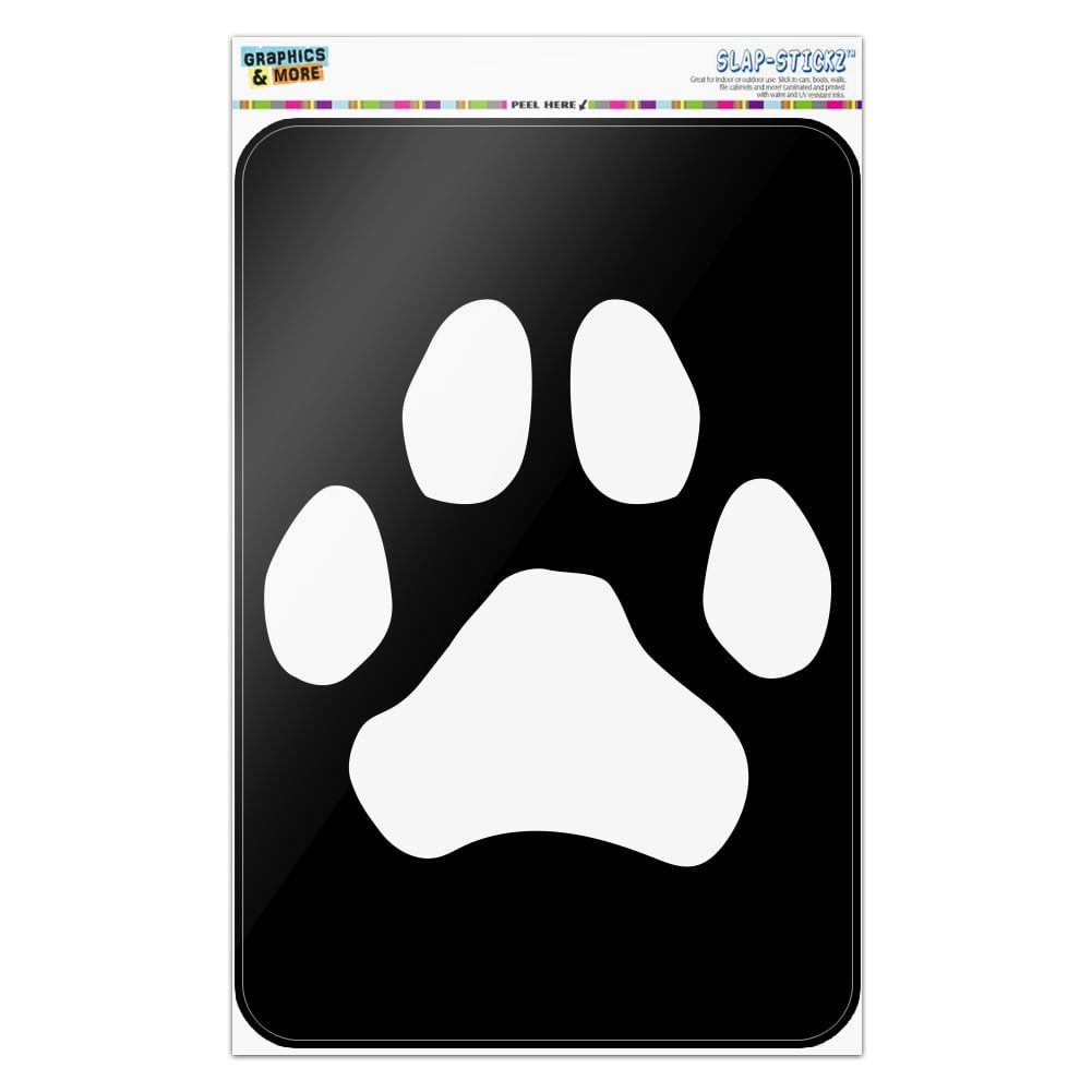 Paw Print Dog Cat White on Black Home Business Office Sign - Walmart.com