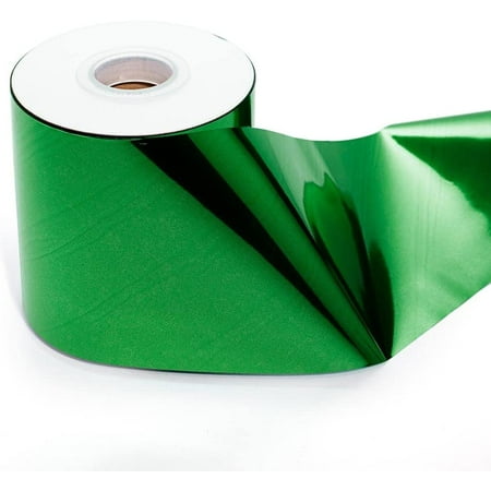 SHIJI65 Green Shiny Metallic Streamer Roll, 4 Inches x 500 Feet ...