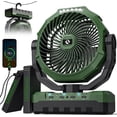 FRIZCOL Camping Fan - 24000mAh 9" Rechargeable Fan with LED Light ...