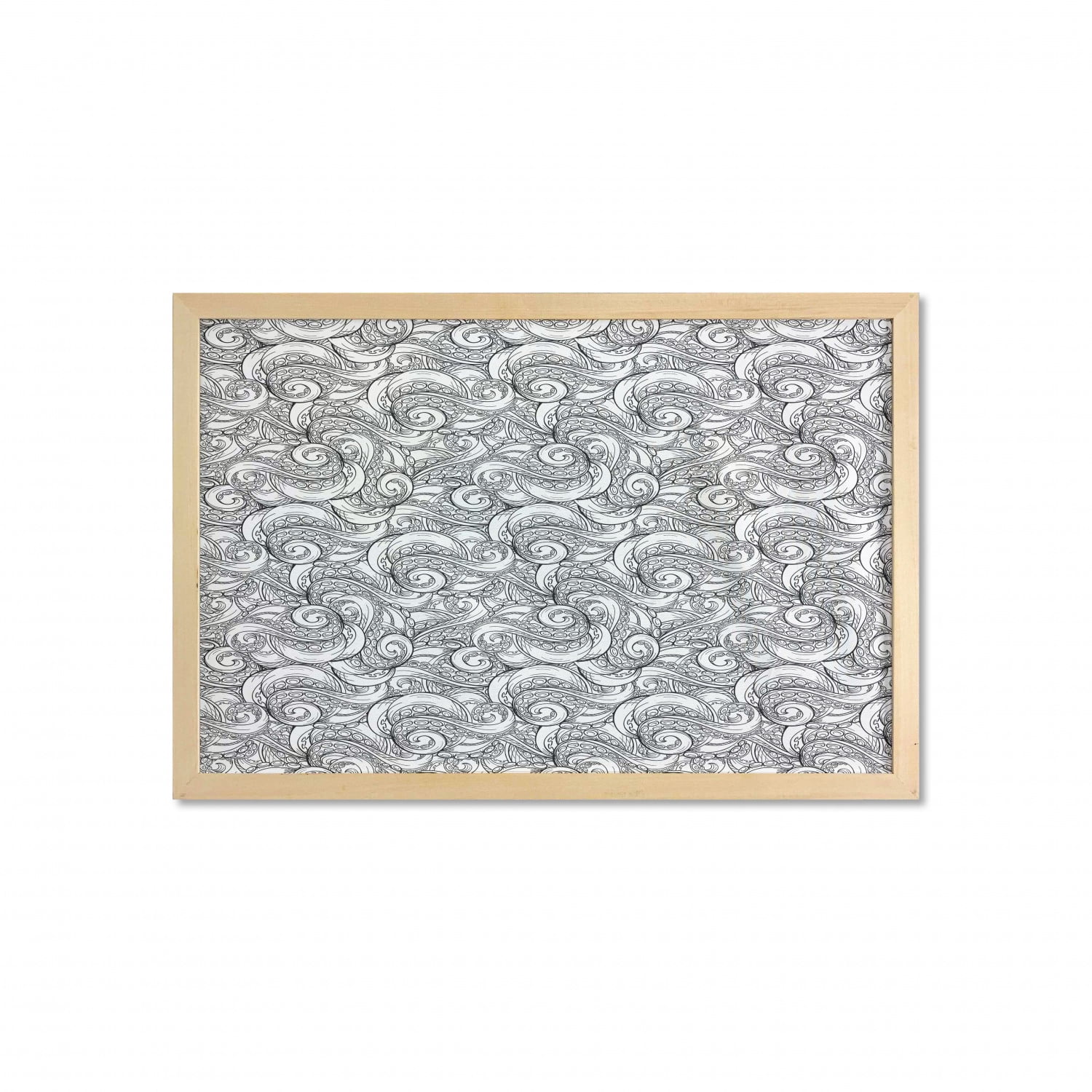 Sea Monster Wall Art with Frame, Chaotic Design of Many Octopus Arms ...