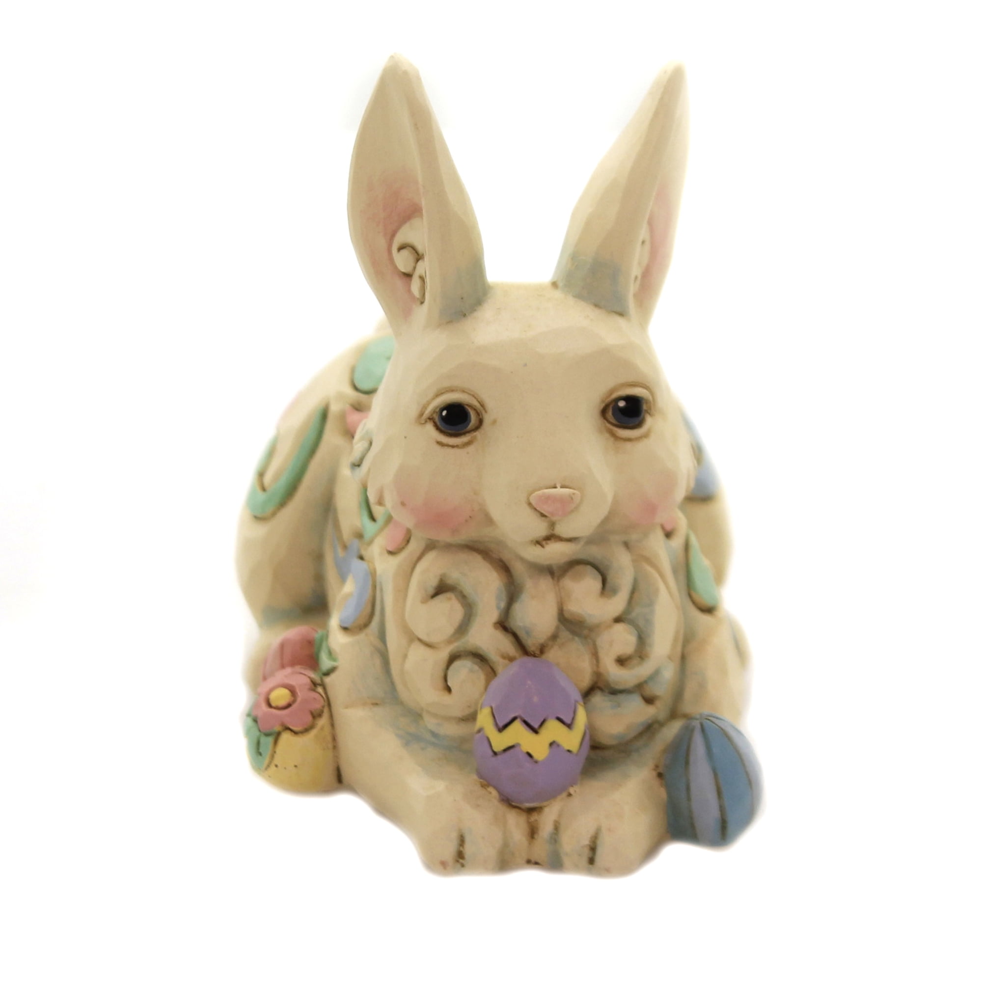 Jim Shore MINI BUNNY WITH EASTER EGGS Polyresin Hand Painted Spring ...