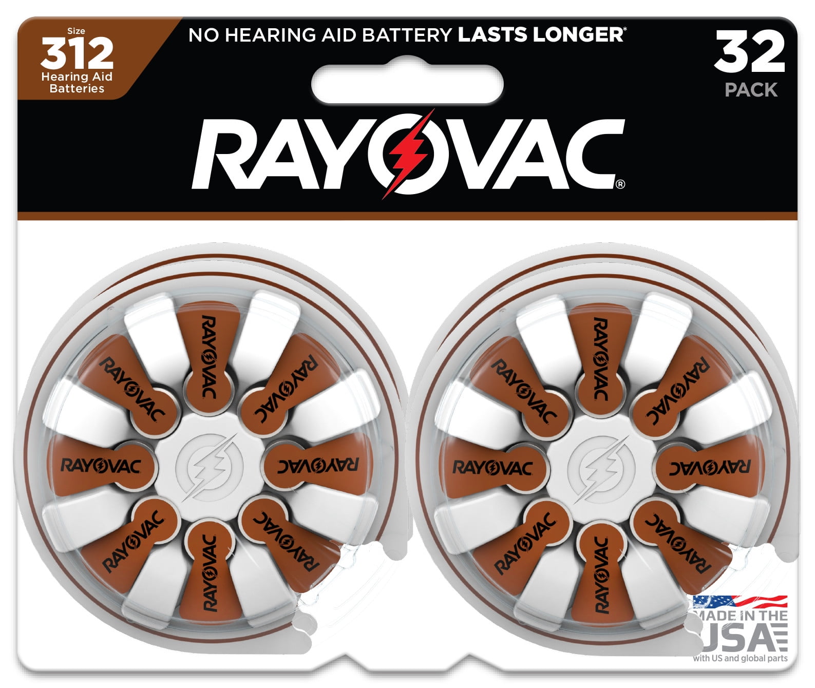 Rayovac Size 312 Hearing Aid Batteries (32 Pack), Size 312 Batteries ...