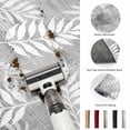 Ash Fronds Washable Area Rug 3x5 Gray Silver Slate Leaf Plant Canvas ...