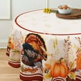 Thanksgiving Tablecloth Turkey, Fall Pumpkin Round Table Cloths 60 x 60 ...