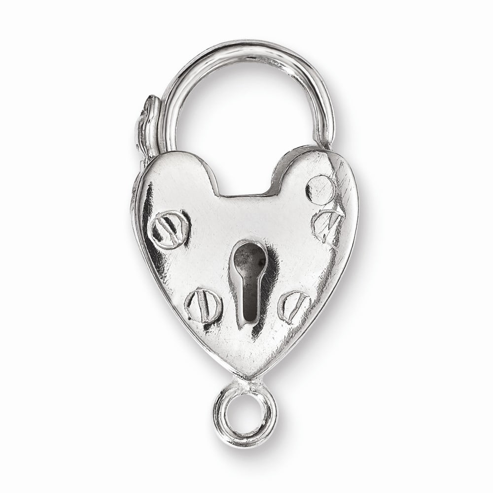 FB Jewels Sterling Silver Polished Lock Heart Clasp - Walmart.com
