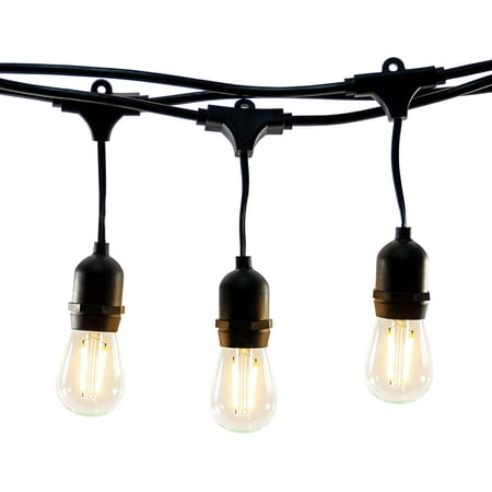 24 Foot with 10 Hanging Sockets 10 Vintage Edison 2W S14 LED Bulbs ...