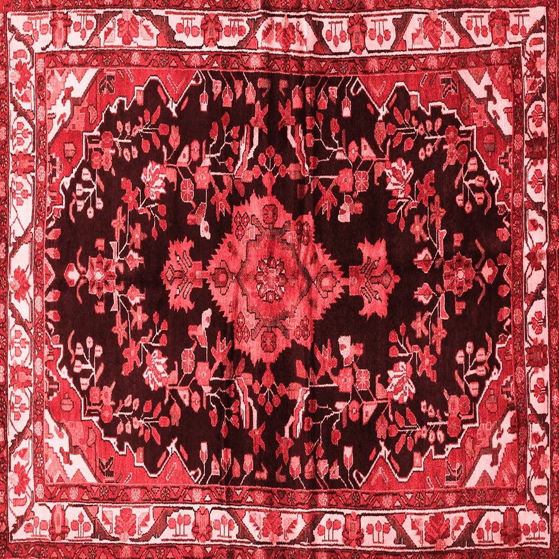 Ahgly Company Indoor Square Persian Red Traditional Area Rugs, 6 ...