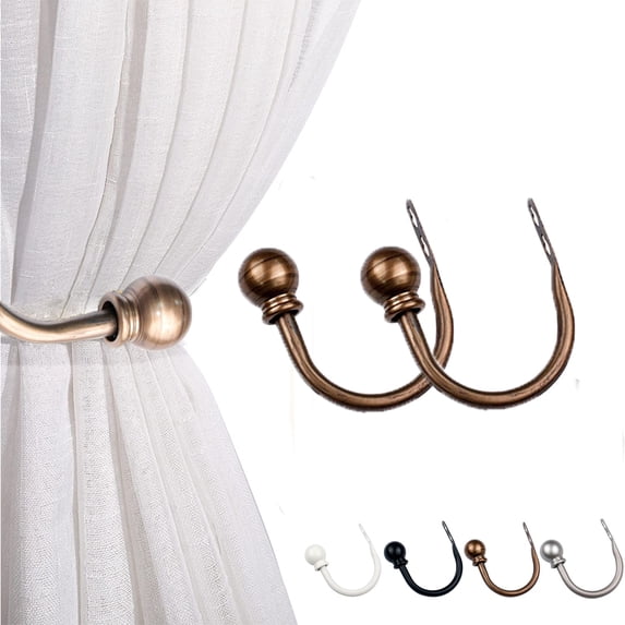 UDIYO Curtain Holdback, U Shaped Mounted Drapery Tiebacks, Curtain ...