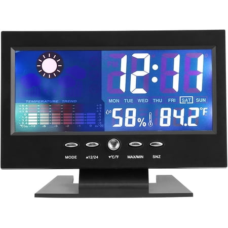 Weather Forecast Clock, Digital Temperature Humidity Meter Clock Alarm ...