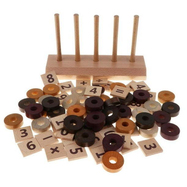 76 Pieces Wooden Montessori Mathematics Teaching Materials Arithmetic ...