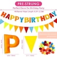 Blue Pre-Strung 3D Happy Birthday Felt Fabric Bunting Garland Party ...