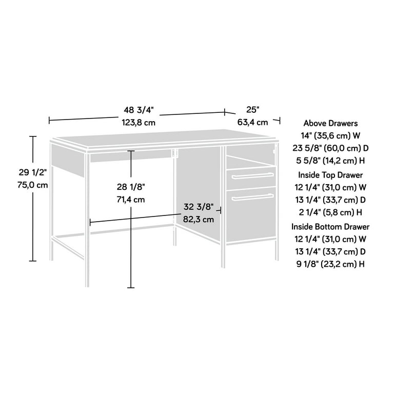 Sauder Nova Loft Engineered Wood Single Pedestal Desk in Grand Walnut Walmart