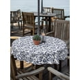 Baroque Pattern Round Outdoor Tablecloth with Umbrella Hole Blue ...