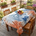 Coastal Ocean Octopus Coral Shell Table Cloth 60x84in, Waterproof ...