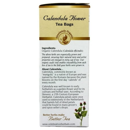 Celebration Herbals - Organic Caffeine Free Calendula Flower Herbal Tea ...