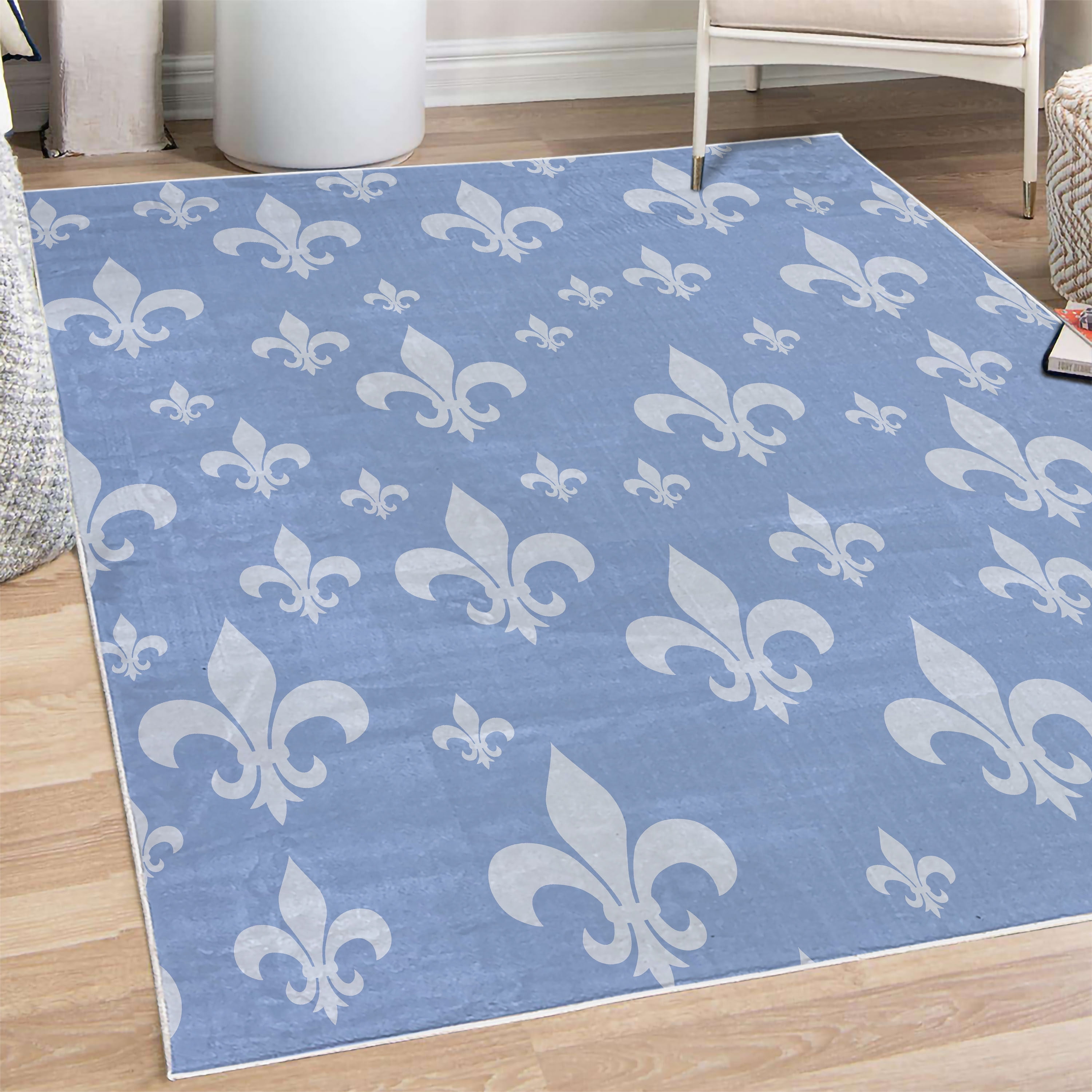 Fleur De Lis Decorative Rug, Lily Pattern Classic Retro Royal Vintage ...