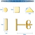 DESIGNICE Sterling Silver Stud Earrings for Women Men- 4 Pairs of ...