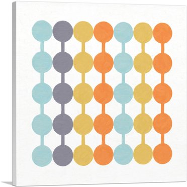 ARTCANVAS Mid-Century Modern A Window of Shapes Canvas Art Print - Size: 18" x 18" (1.50" Deep ...