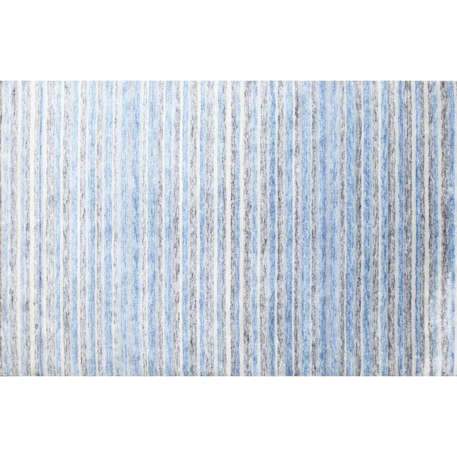 Ahgly Company Indoor Rectangle Contemporary Pale Blue Abstract Area ...