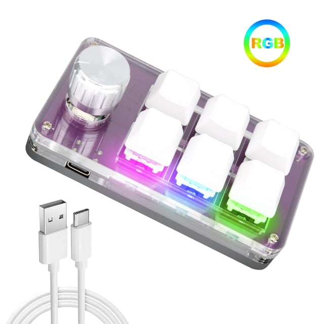 USB Custom Keyboard Macro 3/6 Key 1 Knob Programming RGB Bluetooth Gaming Photoshop Hotswap Mini ...