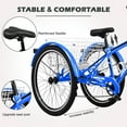 MOPHOTO 26" Adult Mountain Tricycle, 7 Speed Blue MTB, Adjustable Seat ...