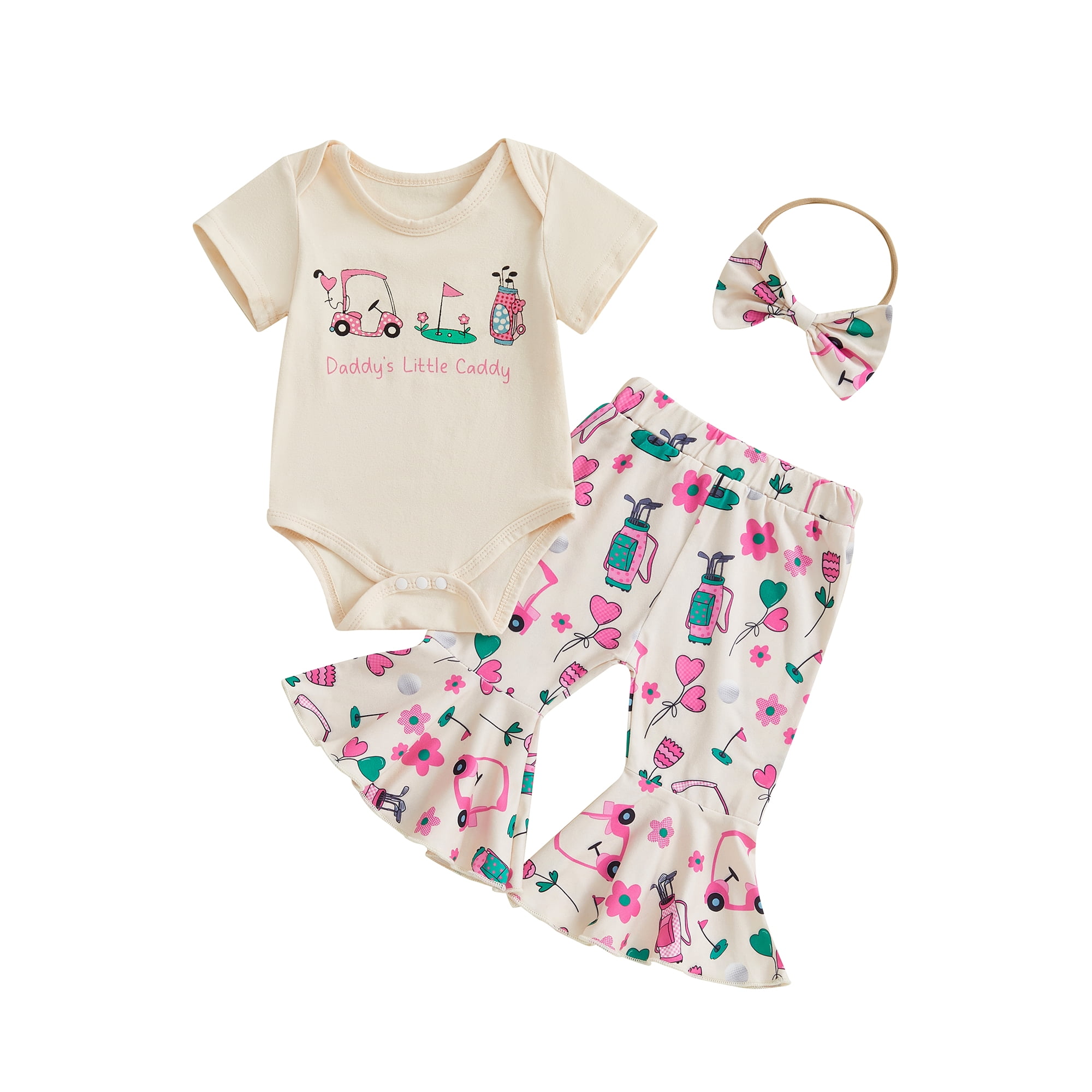 Click here for Sunsiom Baby Girls Summer Outfit Golf Print Short... prices