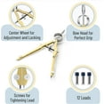Mr. Pen- Professional Compass for Geometry, Gold with Extra Leads, Metal Compass with Lock ...