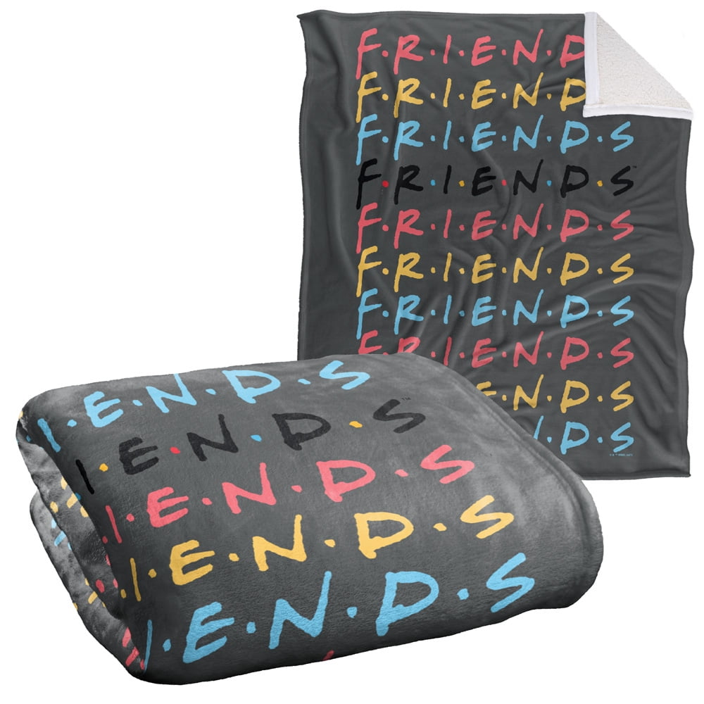 Friends Blanket, 50"x60", Repeat Silky Touch Sherpa Back Super Soft ...