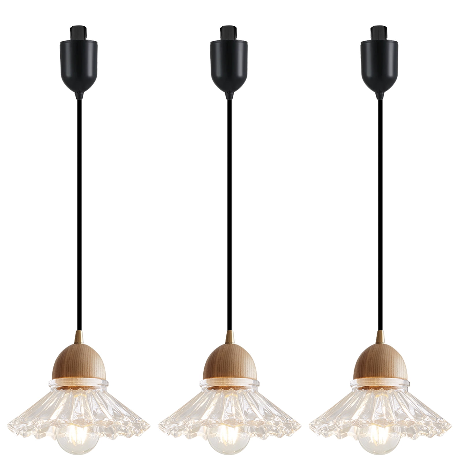 Kiven H-Type Track Lighting, 3-Light Modern Halo Track Pendant Light ...